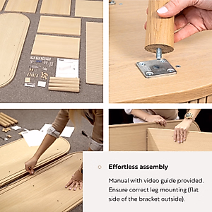 WERMO 55'' Sideboard Storage Cabinet with Doors and Shelves - Wood Credenza for Living Room, Bedroom, Entryway and Home Office Cabinet. Kitchen Buffet, Modern Media Console Table with Storage (Oak)