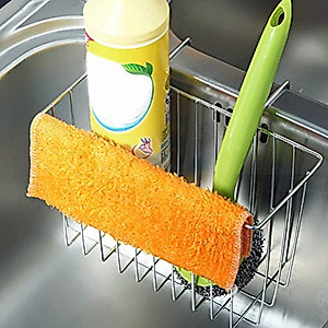 Kitchen Storage Holder Stainless Steel Sink Caddy Storage Hanging Basket Faucet Shelf Sponge Drain Rack