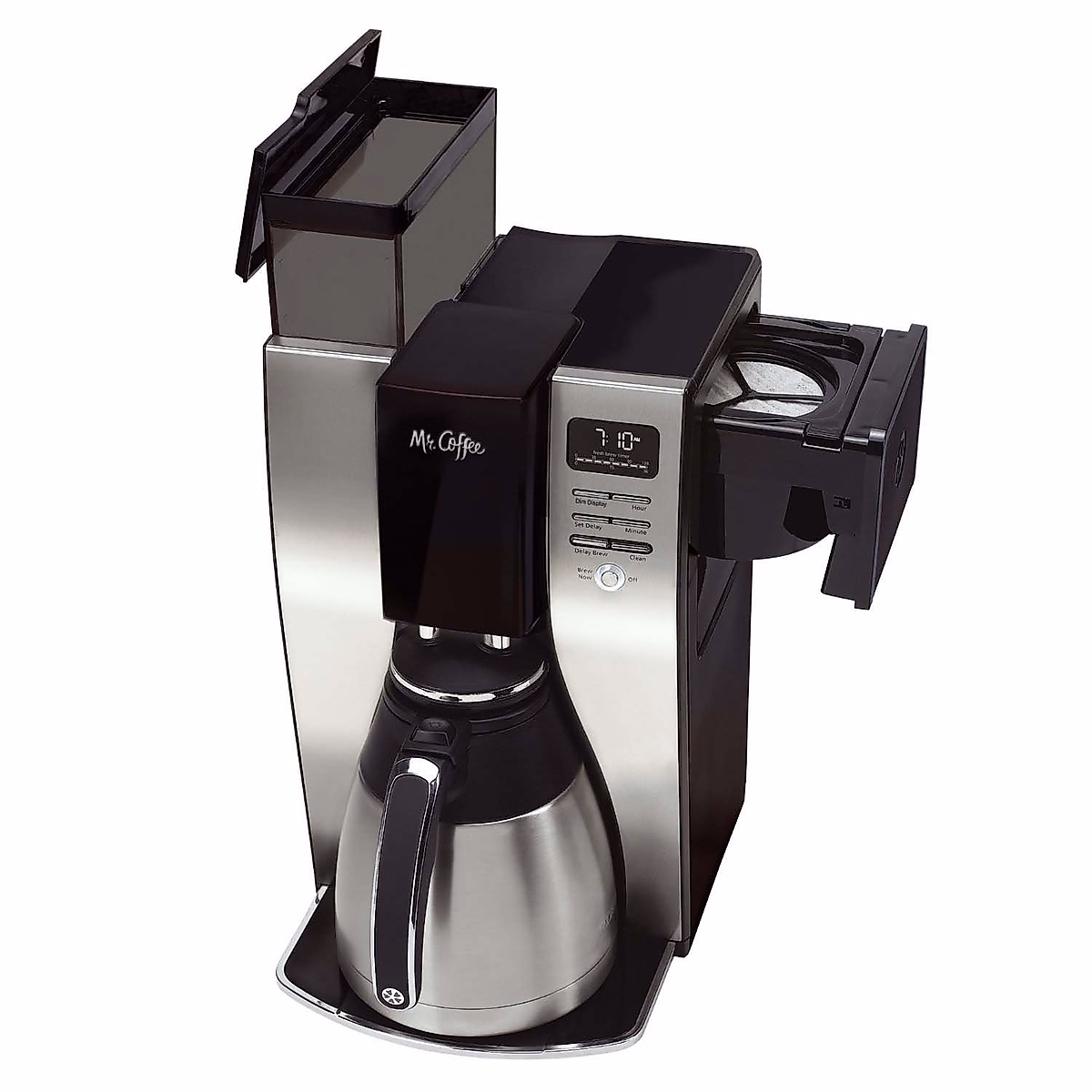 Mr. Coffee Coffee Maker, Programmable Coffee Machine with Auto Pause, 10 Cups, Stainless Steel