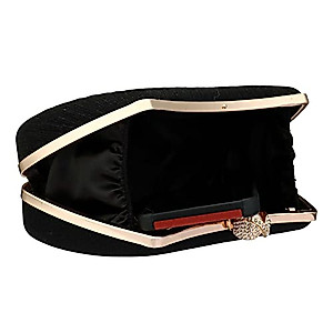 Clutch Purse Women Glittering Evening Bag Top Handle Handbag Woven Crossbody Bag Shoulder Bag for Wedding Party Prom (Black)