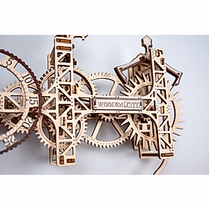 WOODEN.CITY 3D Puzzles for Adults - Steampunk Mechanical 3D Clock Puzzle - Making Kit - Wooden Clock Puzzle Model Kits for Adults - Wall Clock Decorative
