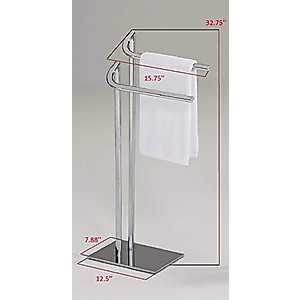 Kings Brand Furniture - Courter Metal Freestanding Bathroom Towel Rack Stand, Chrome