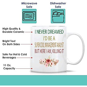 Career Success Gift - Inspirational Quotes - Grey Multicolor Unisex Sweat - Management Analyst 11 Oz White Ceramic Coffee Mug