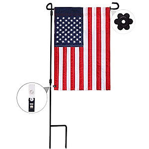 10 Pack Garden Flag Rubber Stoppers and Adjustable Anti-Wind Clips - Flag Stops Accessories Hardware for Garden Flag Poles Stand