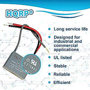 HQRP 2-Pack Ceiling Fan Capacitor CBB61 4uf+5uf+5uf 5-Wire