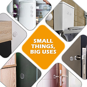 8 PCS Door Stoppers Wall Protector (1.57”), Round Door knob Wall Shield, Clear Rubber Door Bumpers for Wall, Self Adhesive Door Handle Stopper, Reusable & Washable