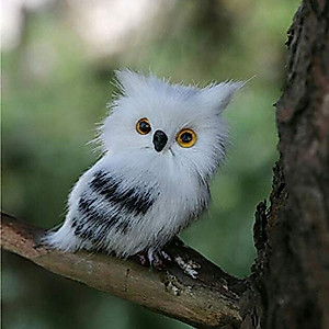 ZKTICHY 2PCS Artificial Feathered Owl Realistic Mini Bird Decoration Furry Simulation Owl Model DIY Craft for Home Garden Christmas Tree Hanging Ornaments Decor