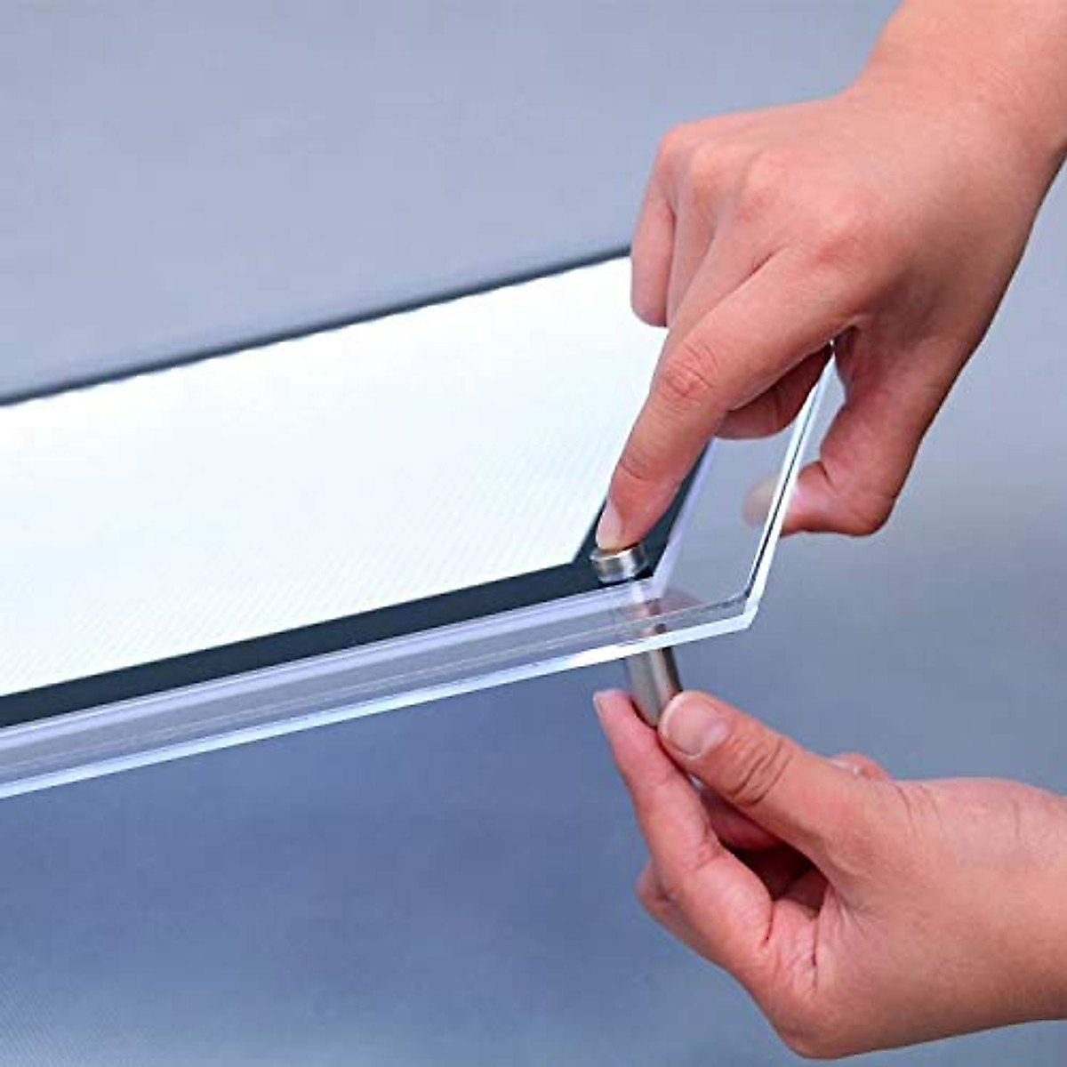 HKSIGN A1 Wall Mounted led Light Box Store Sign Holders Crystal Poster Frame Advertising Display