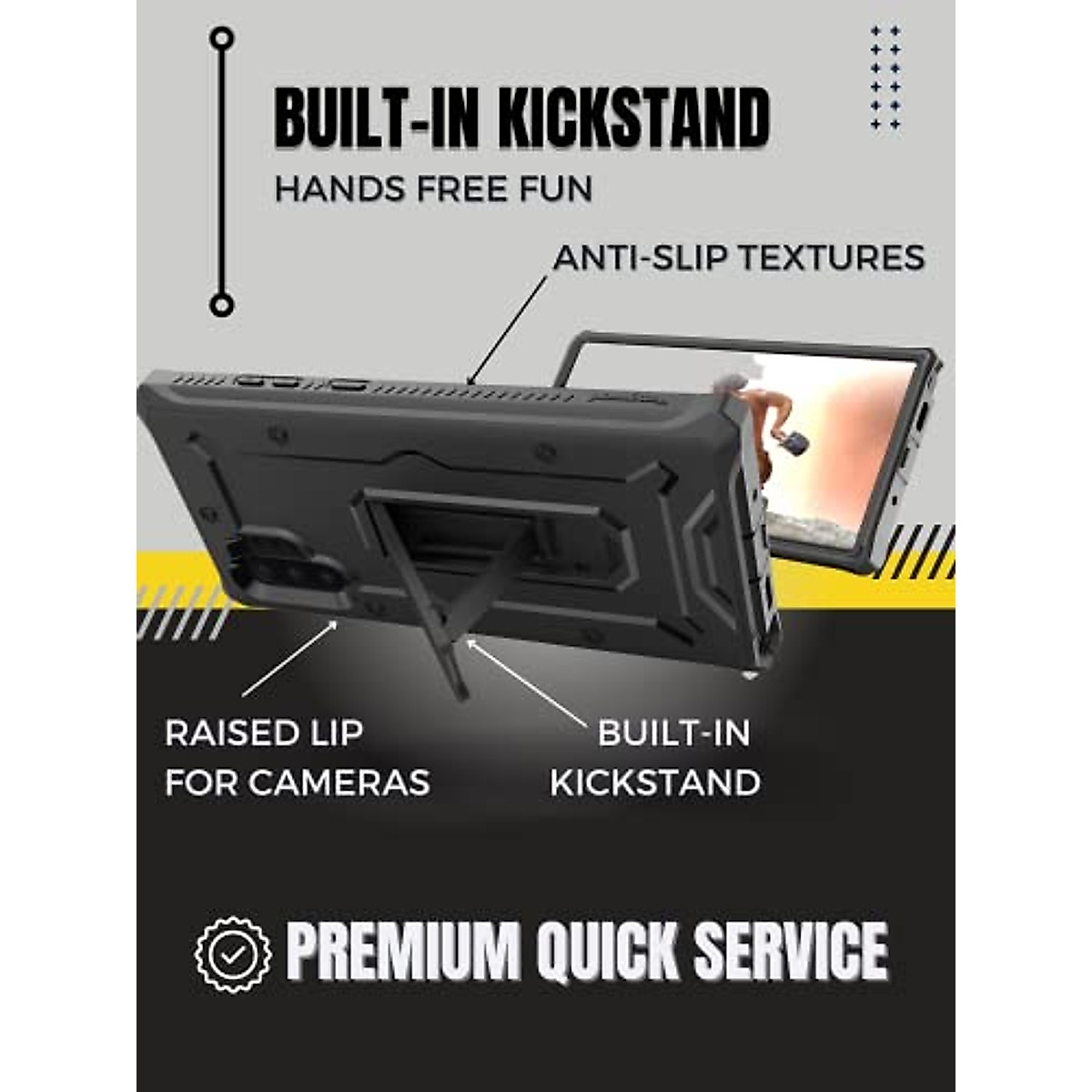 ArmadilloTek Vanguard Designed for Samsung Galaxy Note 10+Plus Case (2019 Release) Military Grade Full-Body Rugged with Kickstand Without Built-in Screen Protector - Black