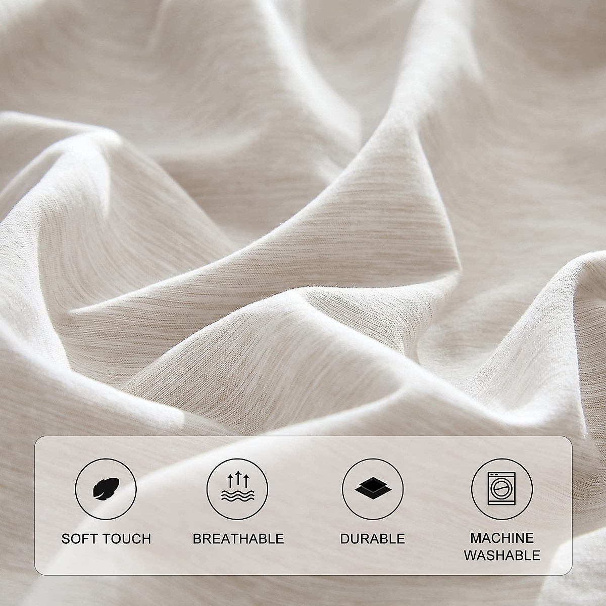 Souarts Beige Duvet Cover King Size, Ultra Soft Cationic Brushed Microfiber King Duvet Cover Set with Zipper Closure & Corner Ties, 3 Pieces Comforter Cover (King Size)