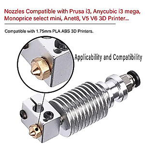 XIFOWE Nozzles 22 pcs 3D Printer Brass Nozzles for V5-V6 3D Printer, 0.2mm, 0.4mm, 0.6mm, 0.8mm, 1.0mm, with DIY Tools and A Ten-Grid Parts Box, Compatible with I3 A8 MK3/MK3S Clone