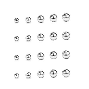 QWALIT 16gauge Stainless Steel Replacement Balls for Lip Studs Labret Earrings Septum Rings Externally Threaded Plastic Balls 3mm - 8mm