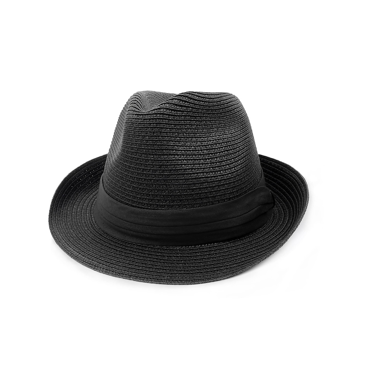 Zylioo XXL Oversize Straw Trilby Hat,Big and Tall Short Brim Panama Hats,Roll Up Summer Fedora Hat