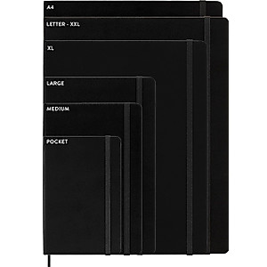 Moleskine Paper Tablet Hard Cover Smart Notebook, Plain/Blank, XL (7.5" x 9.75") Black, Compatible w/ Moleskine Pen+ Ellipse (Sold Separately) & App, Digitize & Organize, 176 Pages