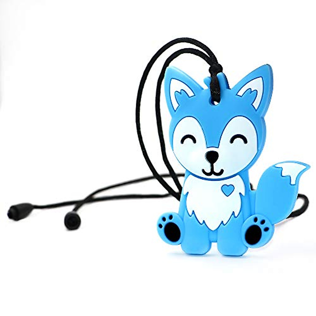 Sensory Chew Necklaces for Kids, Boys, and Girls - 2 Pack Fox Silicone Chewy Toys for Autism, ADHD, SPD, Chewy Oral Motor Chewing Toy for Adults