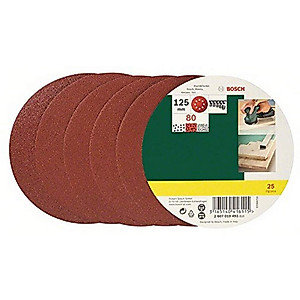 Bosch 2607019493 Sanding Sheet-Set for Eccentric Grinder, 0 V, Red, 125 mm, Set of 125 Piece