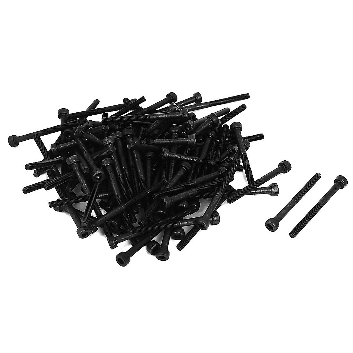 uxcell M3x35mm 12.9 Alloy Steel Screw Cap Point Hex Socket Screws Bolts Black 100Pcs