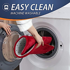 Walensee Extra Thick Memory Foam Bath Rug (17 inch X 24 inch, Red) Non Slip Absorbent Super Cozy Velvet Bathroom Mat, Luxury Soft Plush Small Carpet for Bath Room Shower Floor Tub, Machine Wash Dry