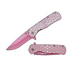 S-TEC 8" Valentine's Hearts Folding Pocket Knife