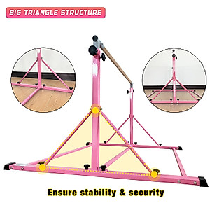 MARFULA Gymnastic Bar for Kids and Teenage Ages 3-20, 350 lbs Weight Capacity, Gymnastic Kip Bar Horizontal Bar for Gymnast, Gymnastic Training Equipment for Home and Gymnastic Center Use