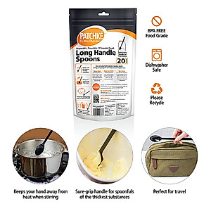 [40] 9" Long Plastic Spoons, Long Handle Ice Tea Spoon, Heavy Duty (Two Packs of 20 - total 40 Count)