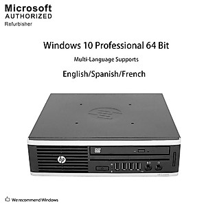 HP Desktop PC Computer USFF Elite 8200, Intel Quad Core i5-2400S up to 3.3GHz, 4G DDR3, 500G, WiFi, BT, VGA, DP, Windows 10 Pro 64 Bit-Multi-Language Supports English/Spanish/French(Renewed)