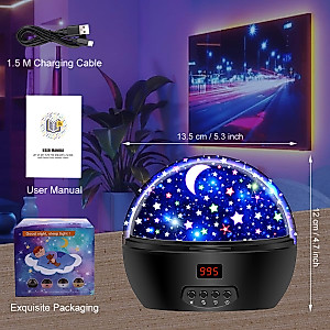 DCAUT Batman and Star Projector Night Light for Kids, Star Moon Night Light for Kids with Timer,360 Degree Rotating Baby Light Projector for Bedroom Nursery Baby Gifts Toddler Boys Girl(Black-BM)