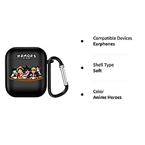 Anime Pattern Compatible with AirPods 2&1 Case, Anime Airpod Case for Boys Girls Teens, Soft Silicone Full Body Protection Shockproof Cover with Keychain