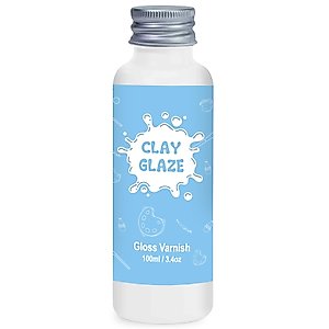 100ml Air Dry Clay Varnish，Air Dry Clay Sealant for Airdry Clay，Air Dry Clay Glaze Can Not Only Used to Prevent Clay Cracking, Scratches, and Wear,It Can Also Having a Glossy Glaze Effect (Gloss)