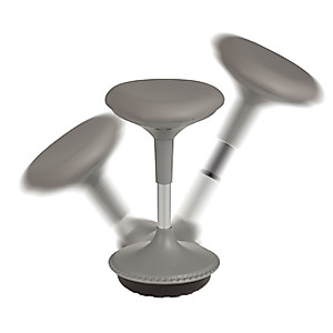 Learniture Adjustable Height Active Learning Stool for Office Desks and Classrooms, Foam-Padded Backless Wobble Stool with Rocking Motion, Gray