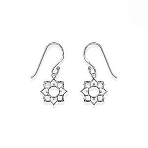 Boma Jewelry Sterling Silver Lotus Dangle Earrings