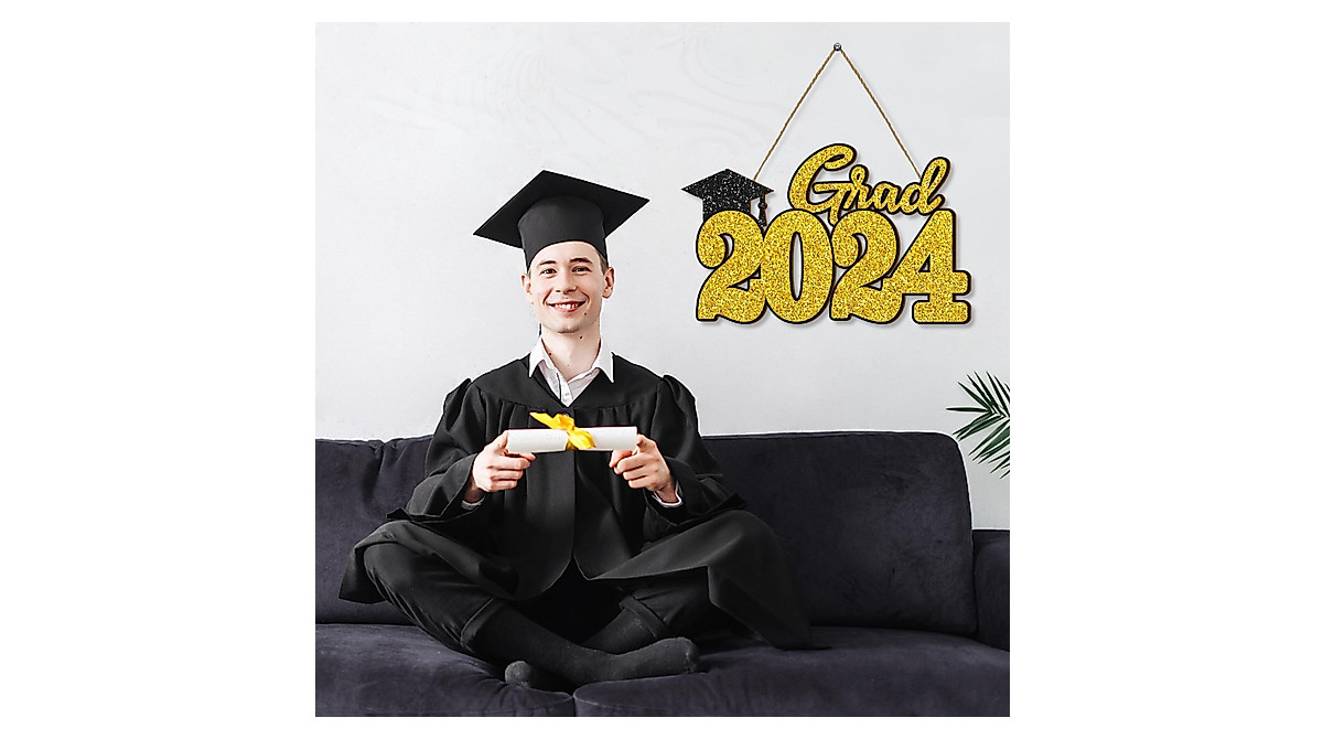 Gold Graduation Party Decorations for Class of 2024 | Photo Prop Sign