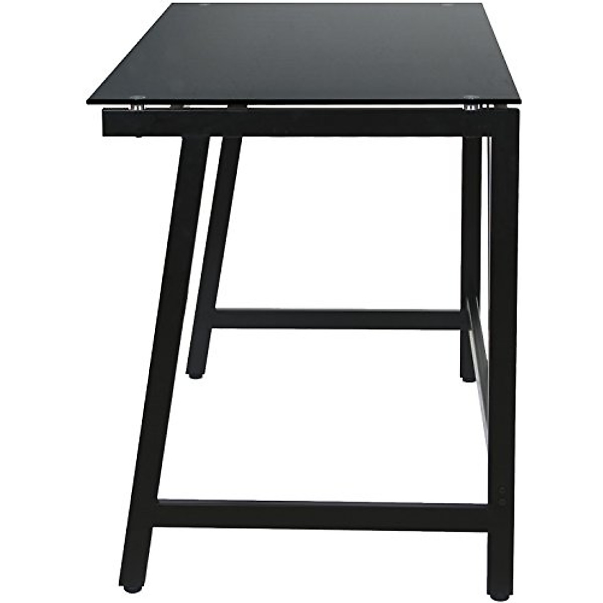 OneSpace Contemporary Glass-Top Desk for Small Spaces, Small Writing Desk, Black