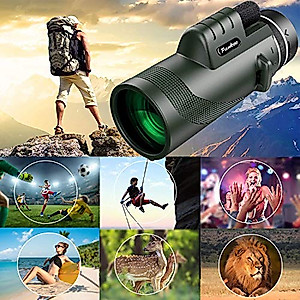 Pankoo 40X60 Monocular High Power Monocular Scope for Bird Watching Traveling Concert Sports Game with Phone Adapter Tripod