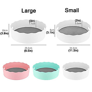 Goeielewe Lazy Susan Organizer Plastic Turntable Round Rotating Storage Organizer Tray with Handle for Kitchen Cabinets, Pantry, Countertops, Bathroom Vanity (Pink, Small: 9.5-Inch)