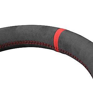 MEWANT Car Steering Wheel Cover for Benz A 45 AMG/CLA 45 AMG/C 63 AMG/E 63 AMG/GLA 45 AMG Made of New Athsuede Car Steering Wrap