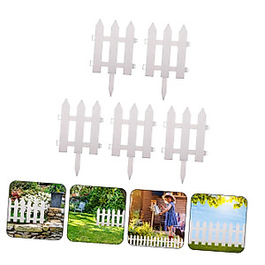 IFANLANDOR 5 Sets The Fence Fencing for Yard Privacy Screen Outdoor Garden Fencing Landscape Fence Landscape Border Picket Fence Garden Patio Fence Panel Christmas Small Fence White Plastic