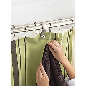 Moen Brushed Nickel Adjustable 57 to 60-inch Stainless Steel Double Curved Shower Curtain Rod, Wall Mounted with Fixed Brackets, DN2141BN