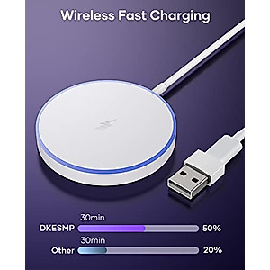 (2 Pack) Magnetic Wireless Charger, 15W Max Wireless Fast Charging Pad for iPhone 15 14 13 12 Series and AirPods, Magnet Apple Mag Safe Charger with 5ft Dual Charging Port Cable (Mag-Safe)