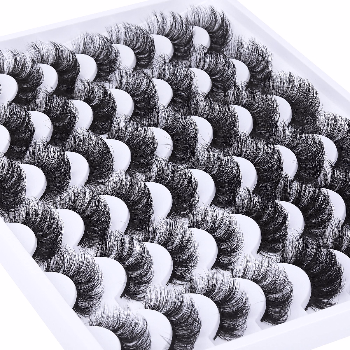 False Eyelashes 24 Pairs Mink Lashes Fluffy Dramatic 6D Volume Fake Eye Lashes that Look Like Extension 6 Styles Strip Full Curly Lashes Bulk By GVEFETIEE