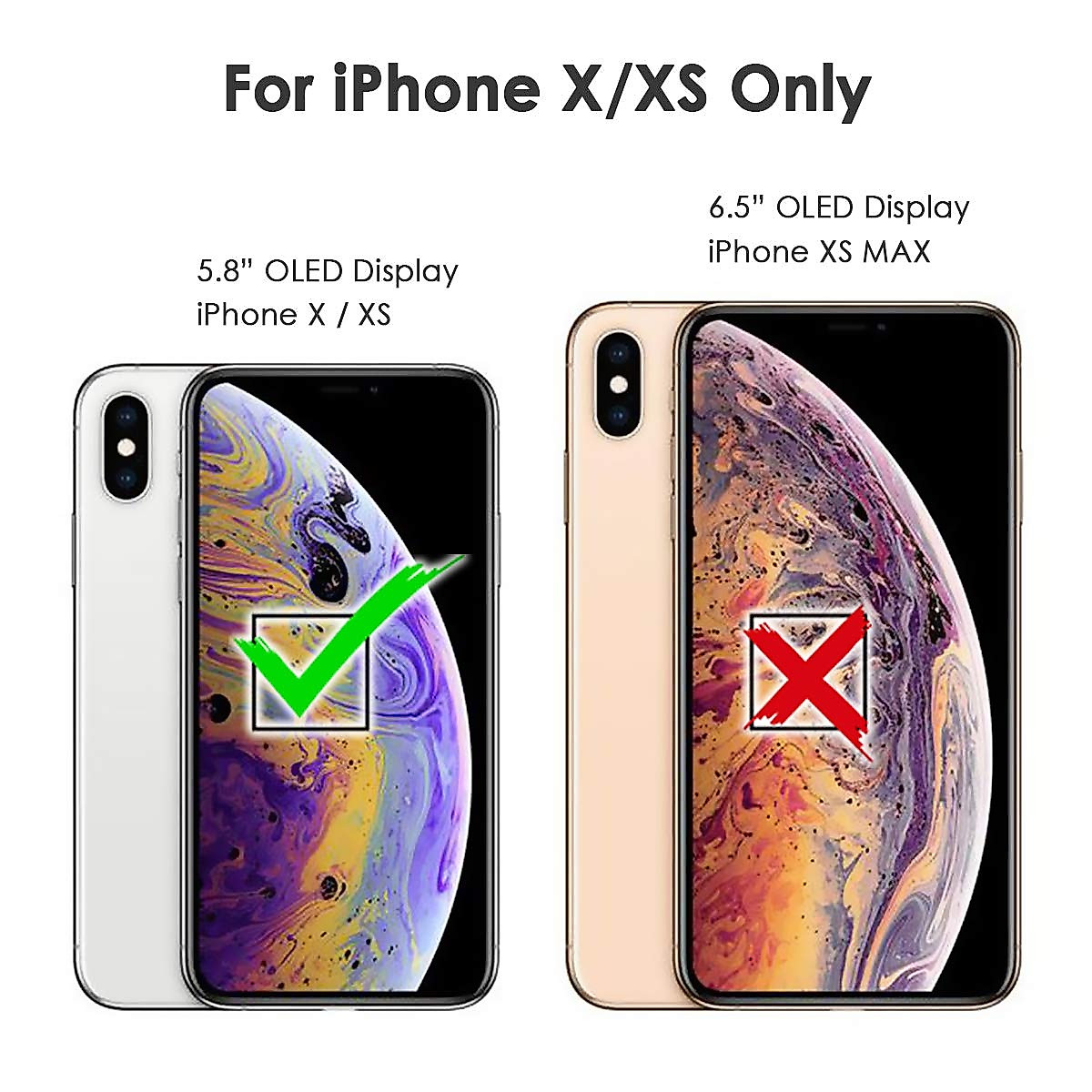 for iPhone Xs, for iPhone X, Designed Flip Wallet Phone Case Cover, A24586 Beauty Beast Belle 24586