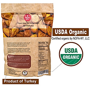 Mighty Apricot USDA Organic Bitter Apricot Kernels(1LB) 16oz, Natural Raw Bitter Apricot Seeds, Vegan, Non-GMO, Gluten Free, Great source of Vitamin B17 and B15