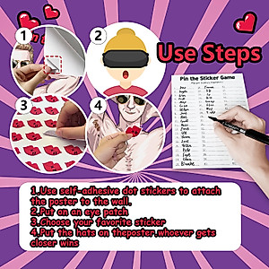 Bridal Shower Games Pin The Kiss On The Hunk, Girls Night Bachelorette Party Games 56 Guest