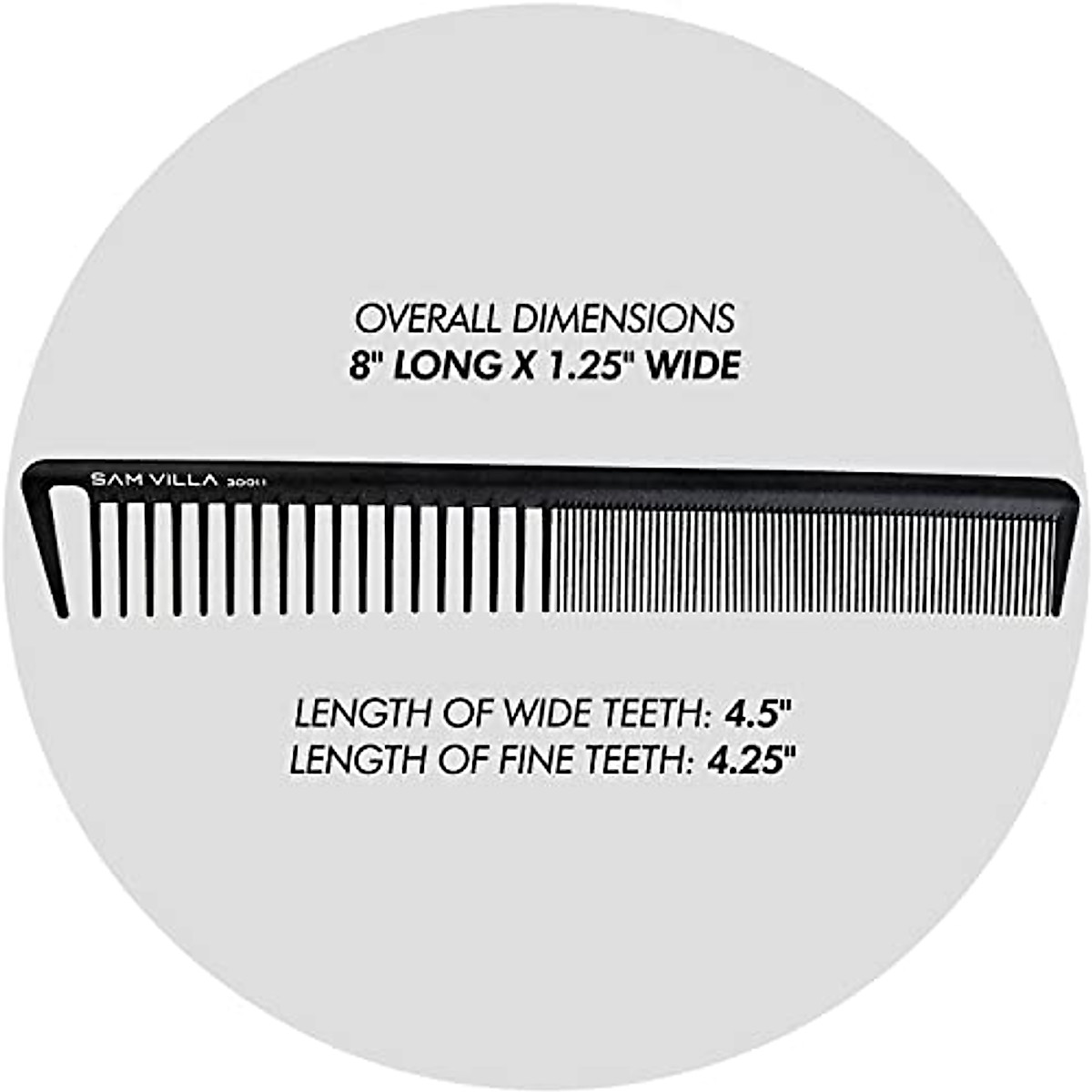 Sam Villa Signature Series Professional Short Cutting & Hair Parting Comb