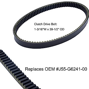 MOCW for Golf Cart Drive & Starter Generator Belt Replace for Yamaha G2, G5, G8, G9, G14 G16 G22 Drive Starter Belt Set Replace OE # J55-G6241-00, J55-H1173-00