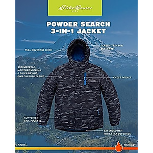 Eddie Bauer Kids' Ski Jacket - Waterproof 3 in 1 Insulated Coat with Removable Shell Jacket for Boys and Girls (3-16), Size 10-12, Black Galaxy
