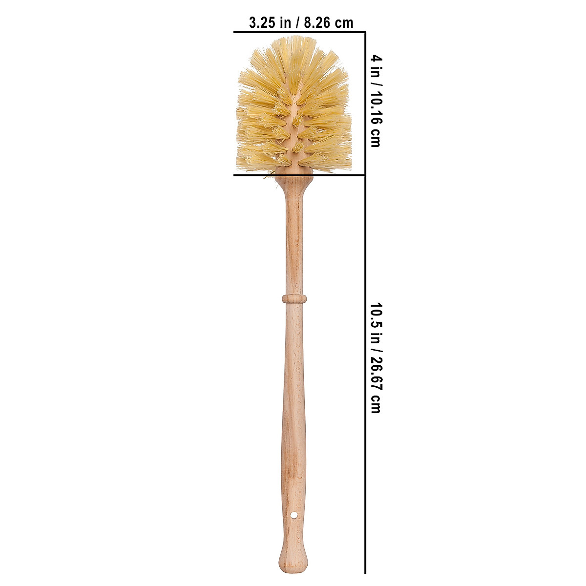 REDECKER Oiled Beechwood Toilet Brush Stand with Tampico Fiber Toilet Brush, 9-7/8 inches - Natural Bristles are Heat-Resistant and Retain Shape, Made in Germany - Wood Toilet Brush Set