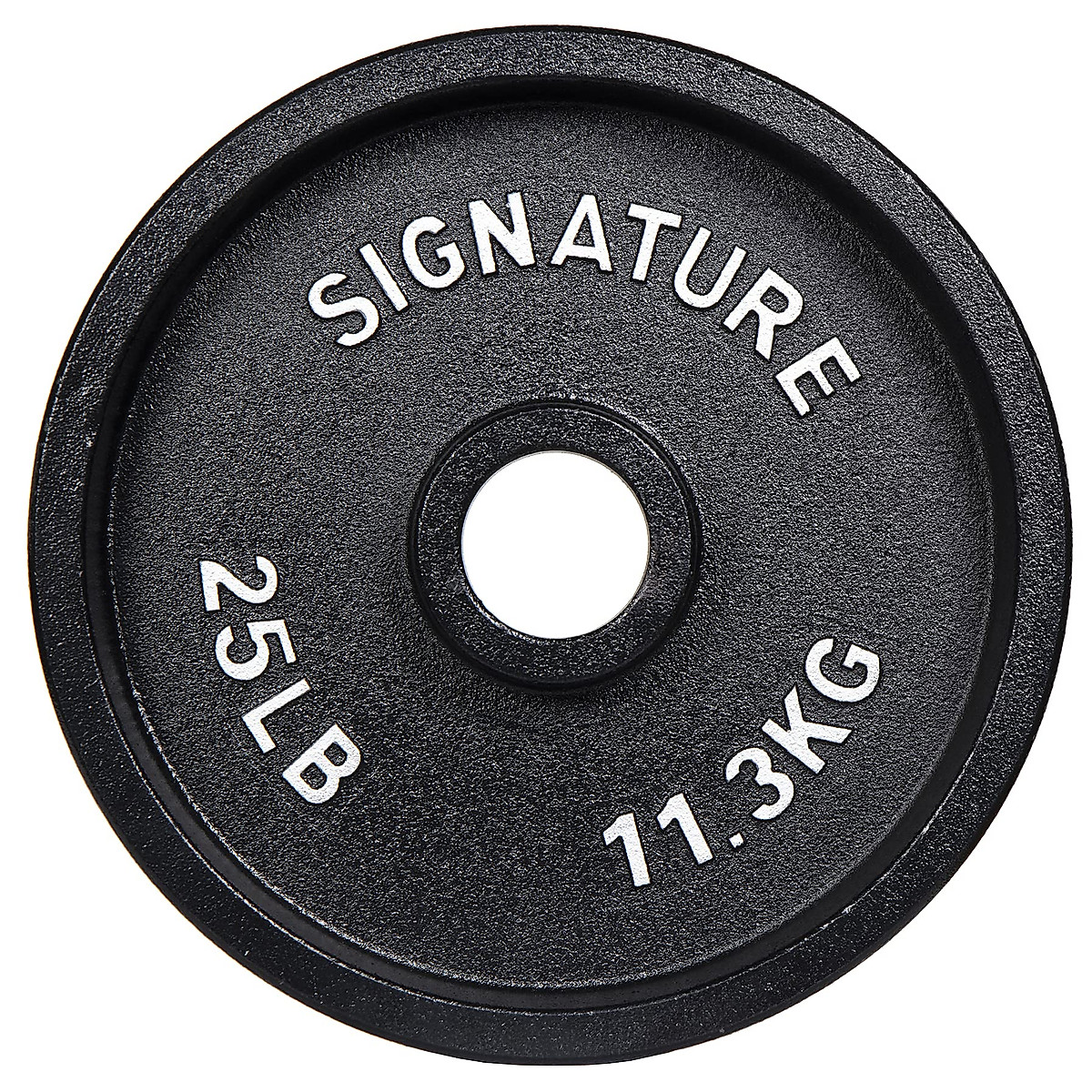 Signature Fitness Deep Dish 2-Inch Olympic Cast Iron Weight Plates with E-Coating, Black