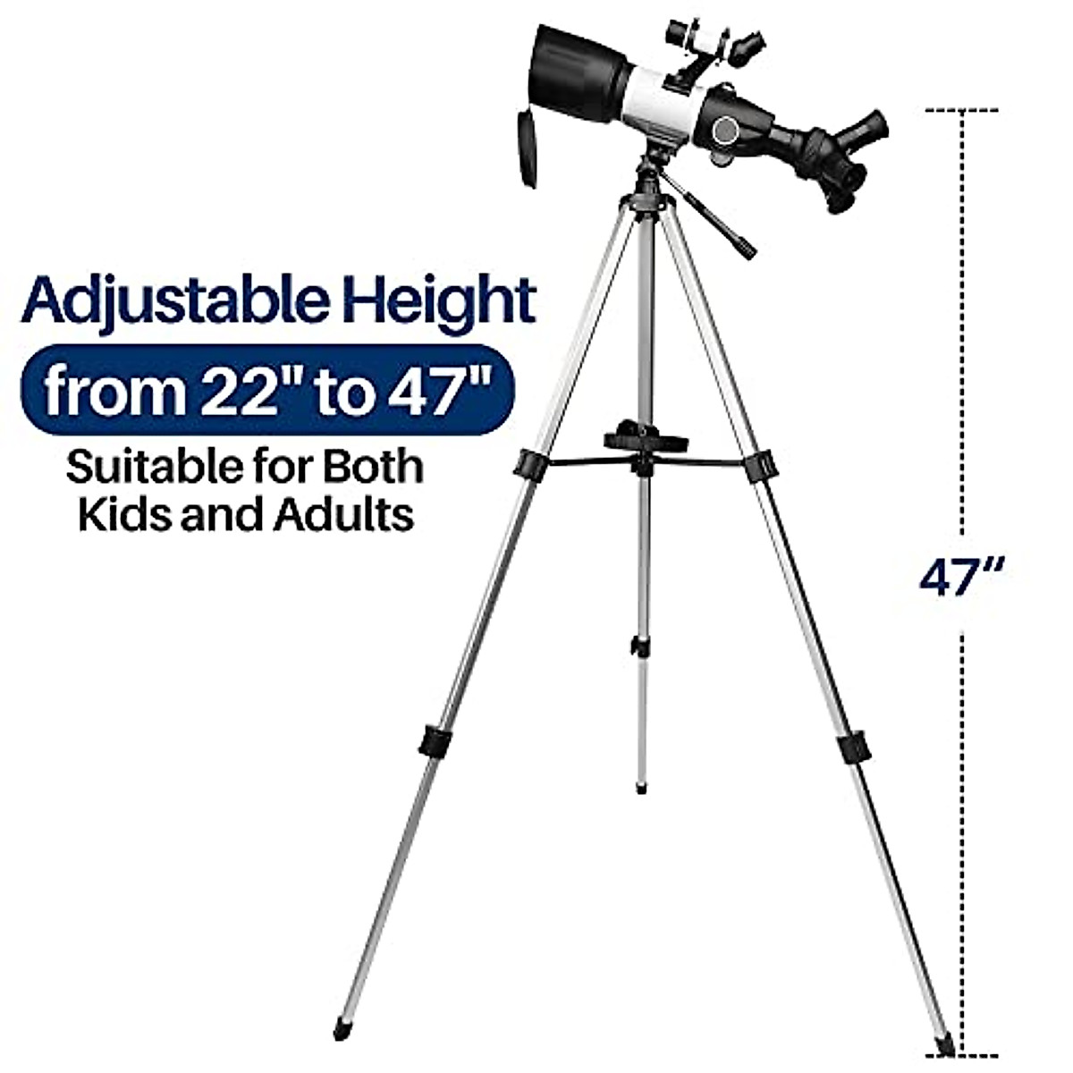 Telescopes for Adults Astronomy, 70mm Aperture 400mm AZ Mount Astronomical Telescope for Astronomy Beginners Kids Adults - Carry Bag Upgraded Tripod and Phone Holder for Photography