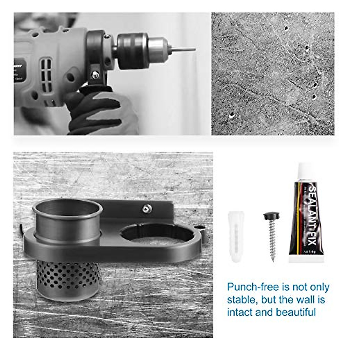 Cabilock 3pcs Wall Straightener Storage Mounted Hanging Brushes Basket Supplies Care Space Bathroom Iron Organizer Flat Mount Dryer Hair Cosmetic Bracket Blow Rack Curling Aluminum Holder